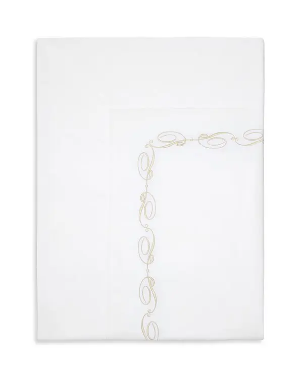 PRATESI Icona Flat Sheet, Full Queen - White/beige