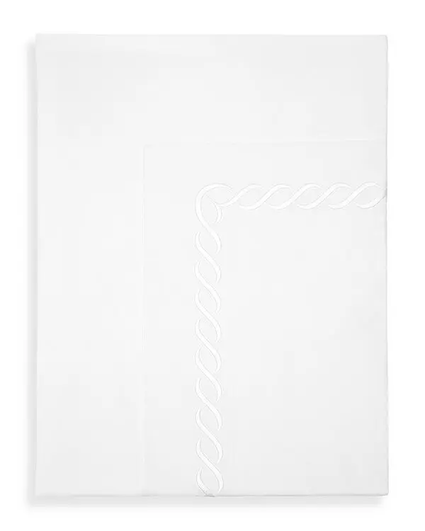 PRATESI Treccia Moderno Flat Sheet, Full/queen - White/white