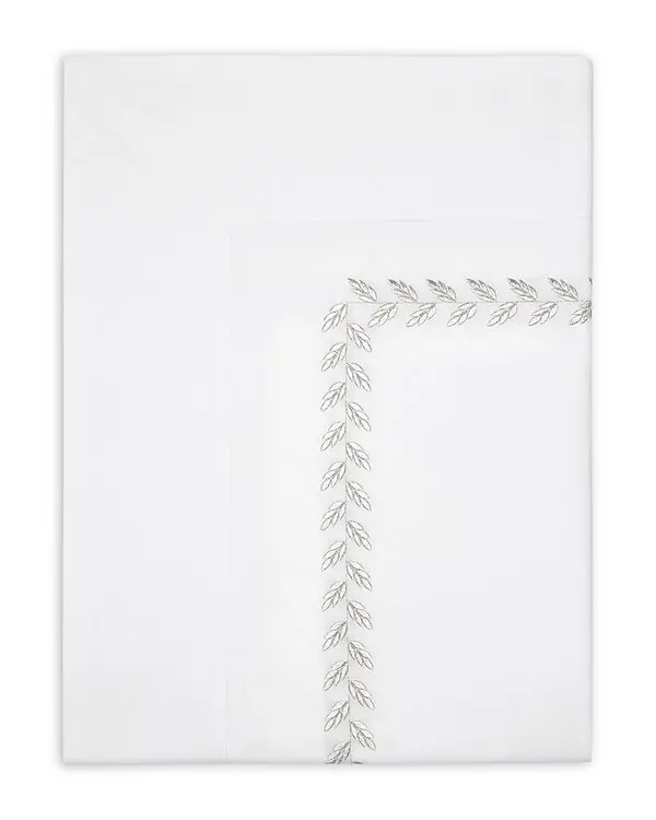 PRATESI Federico Flat Sheet, Twin - White/antique Silver