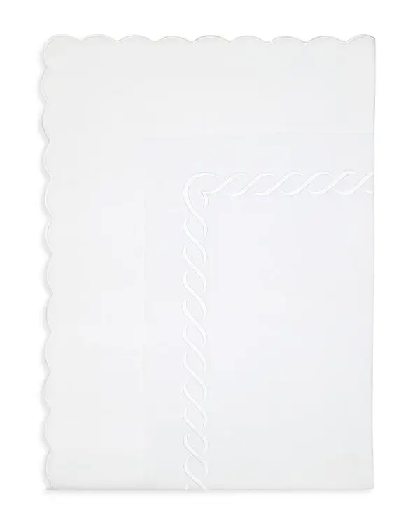 PRATESI Treccia Flat Sheet, King - White/white