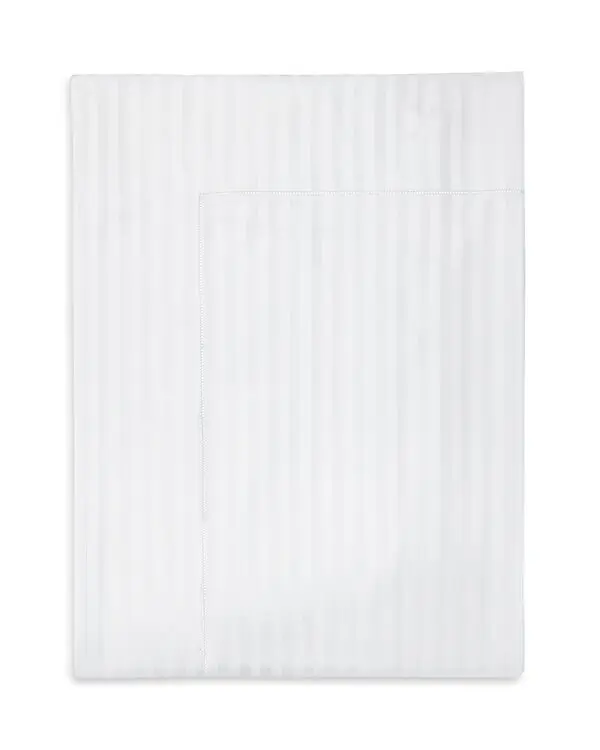 PRATESI Raso Rigato Flat Sheet, Twin - White