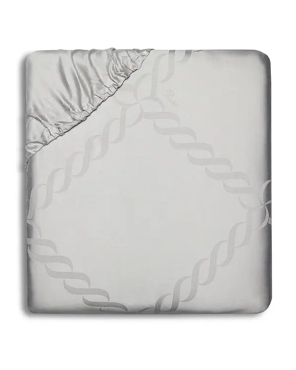 PRATESI Ori Treccia Fitted Sheet, Twin - Sterling