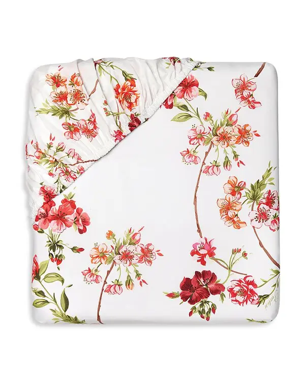 PRATESI Fresia Fitted Sheet, Twin - Scarlet