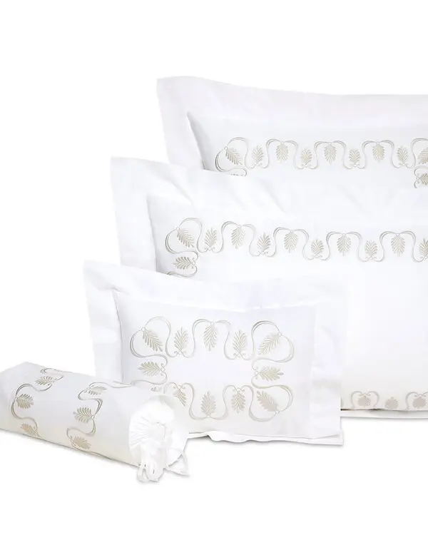 PRATESI Paolina Flat Sheet, Full/queen - White/sage