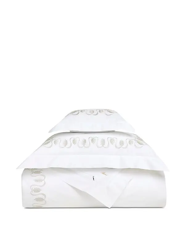 PRATESI Paolina Flat Sheet, King - White/sage