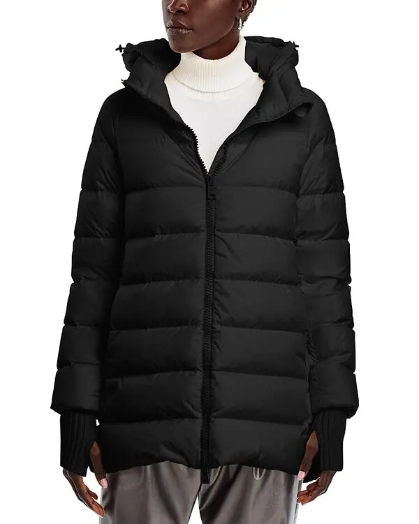 Herno A Line High Low Jacket - Black Espresso