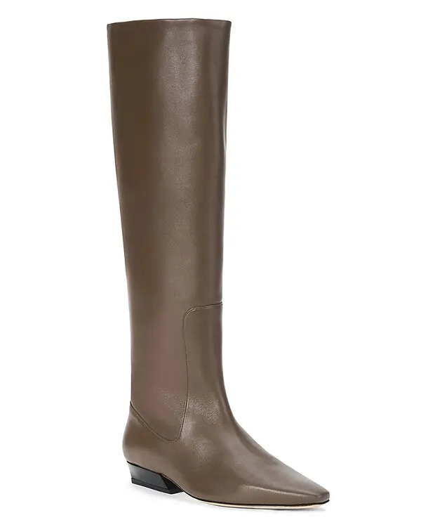 Staud Wally Suede Flat Boots - Truffle Leather