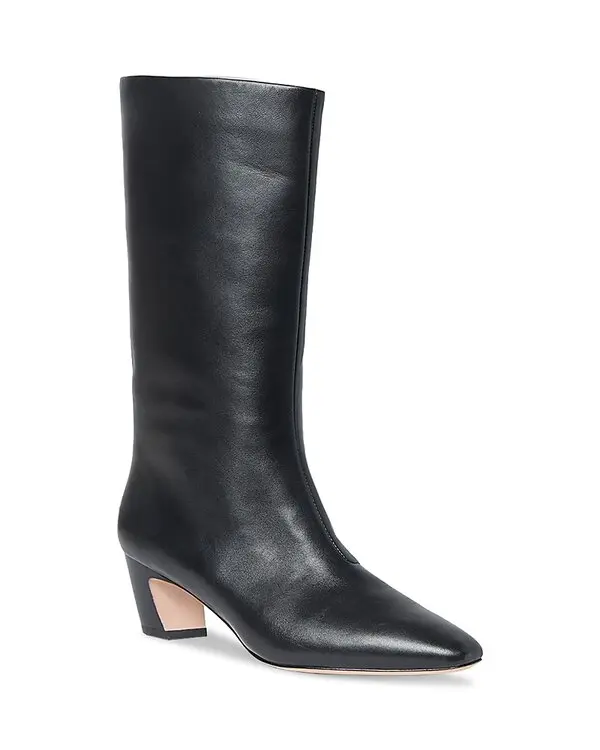 LOEFFLER RANDALL Pointed Mid-shaft Leather Boots - Black