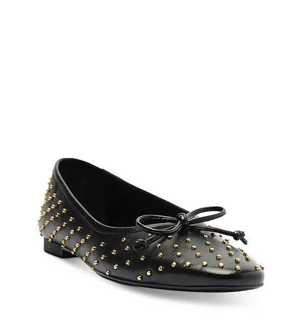 Schutz Arissa Studded Ballet Flats - Black Stud