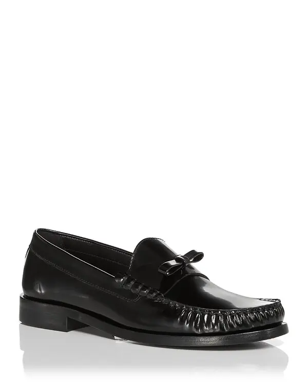 STUART WEITZMAN Lottie Bow Loafers - Black