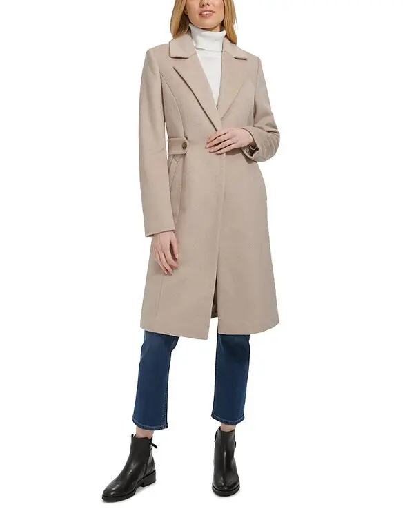 Cole Haan Single Breasted Coat - Bone