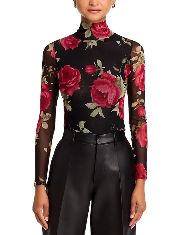 Aqua Floral Mesh Top