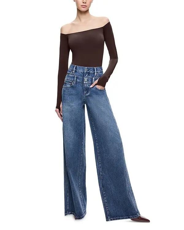 Alice + Olivia Double Waistband Jeans