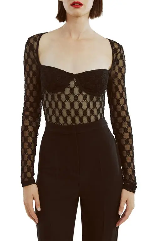 Bardot Adoni Long Sleeve Mesh Bodysuit