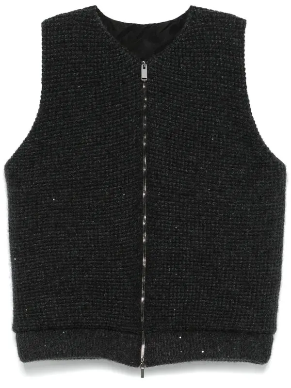 Fabiana Filippi Sequin-embellished Gilet - Grey