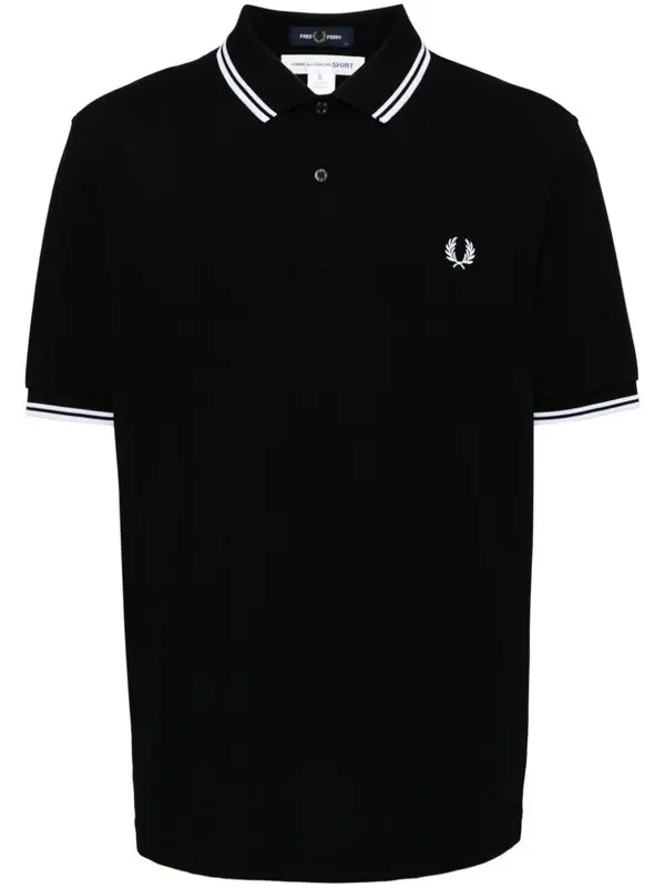 Comme Des Garçons Embroidered Logo Polo Shirt - Black