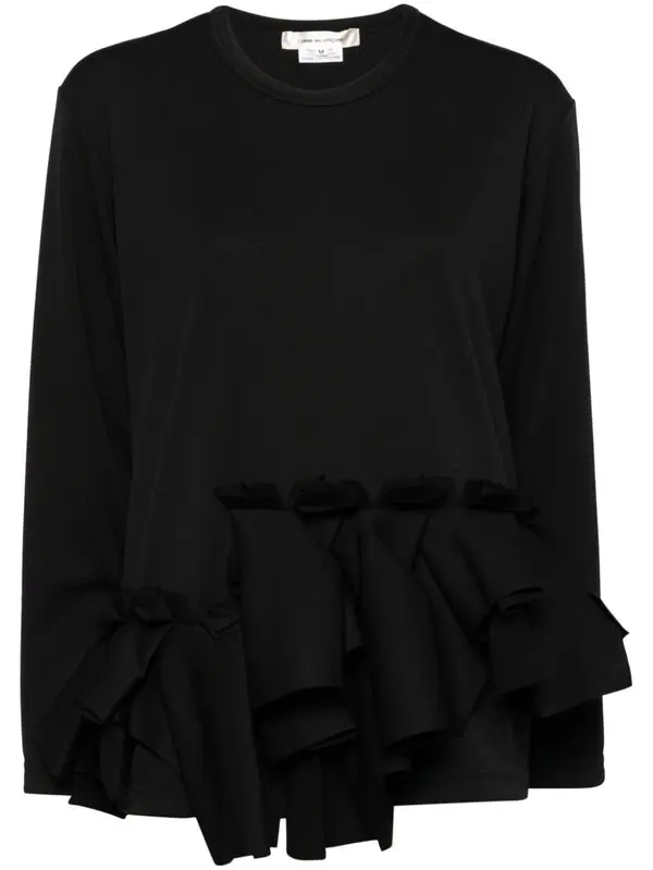 Comme Des Garçons Ruffled Long-sleeved Top