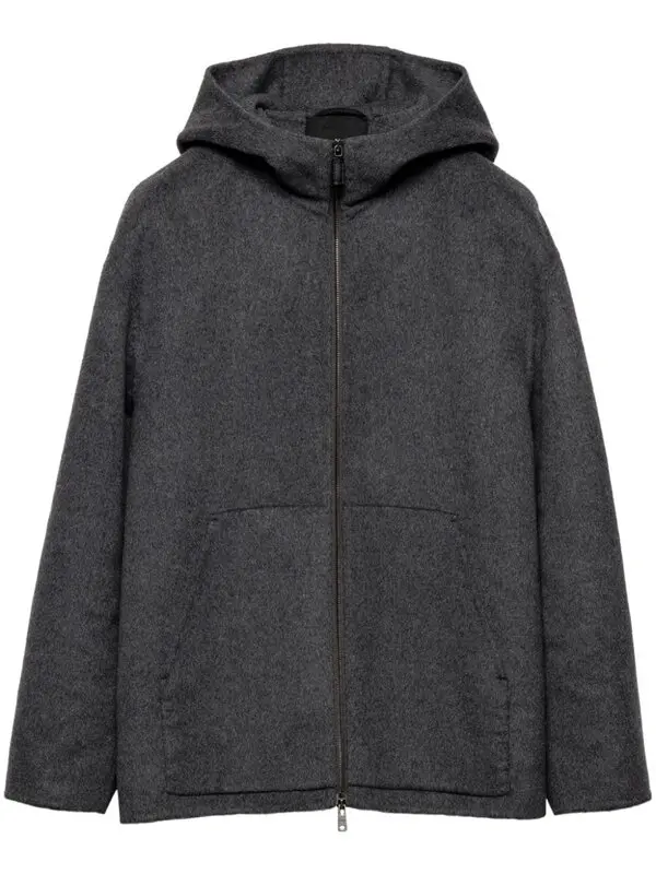 Prada Wool Hoodie Jacket - Grey