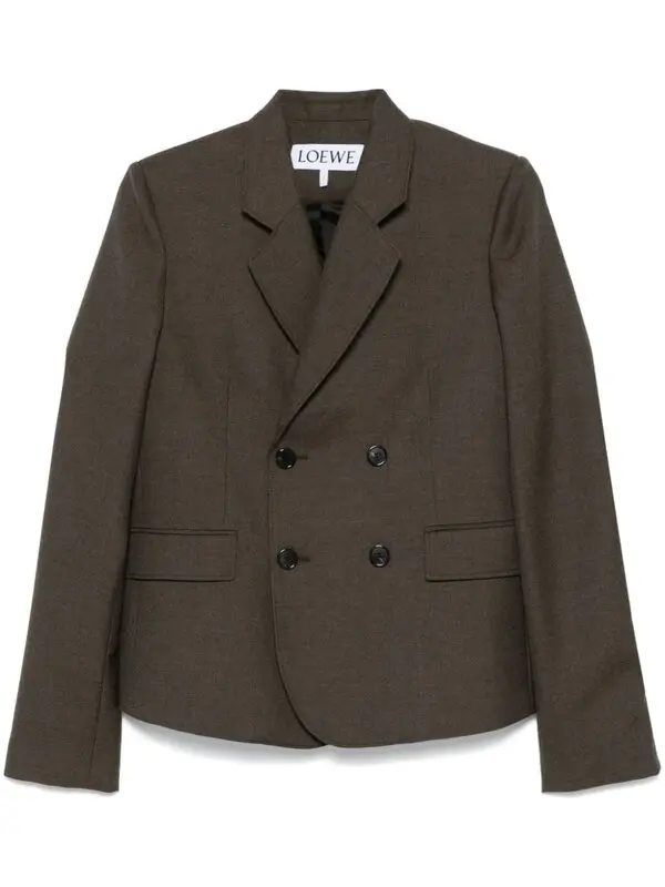 Loewe Wool Interlock Twill Blazer - Brown