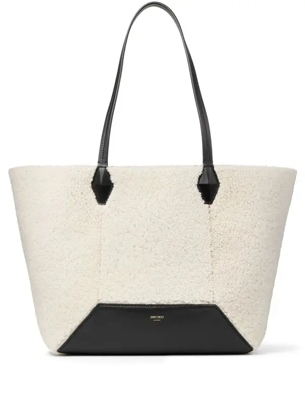 JIMMY CHOO Medium Diamond Tote Bag - White