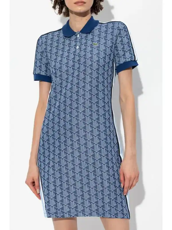 princess polly baby blue dress Lacoste Monogram Jacquard Polo Dress