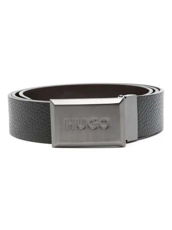 Hugo Boss Leather Logo Buckle Belt