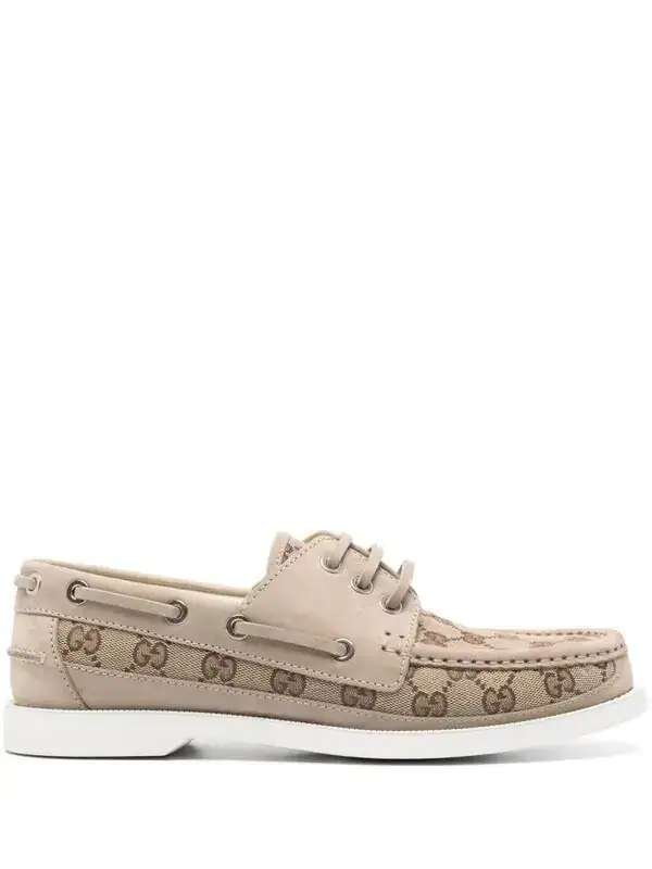Gucci Gg Supreme Canvas Boat Shoes Neutrals Editorialist