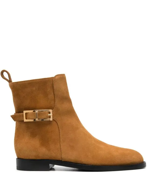 SERGIO ROSSI Suede Ankle Boots - Brown