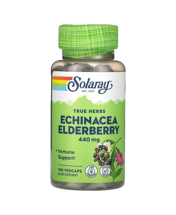 SOLARAY True Herbs Echinacea Elderberry 440 Mg