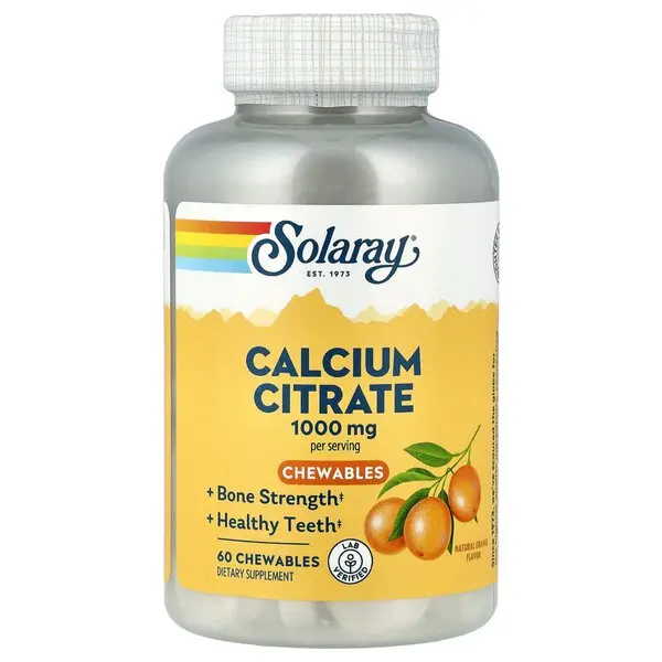 SOLARAY Calcium Citrate Chewables Natural Orange 60 Chewables