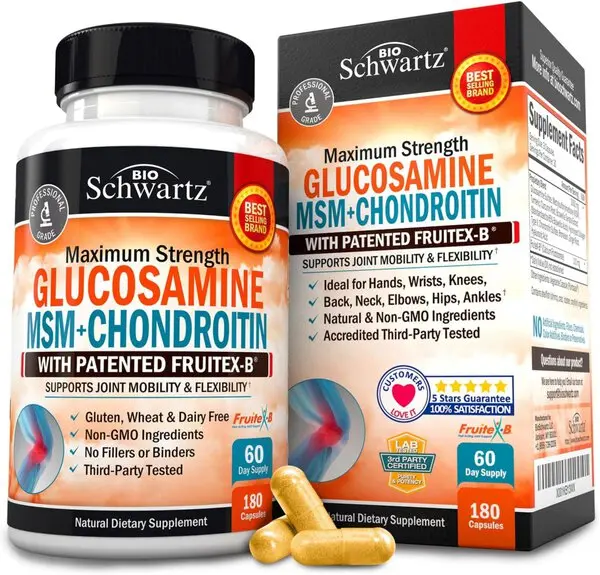 BIOSCHWARTZ Glucosamine Chondroitin Msm 2110mg Joint Support Supplement With Turmeric Curcumin- Made In Usa