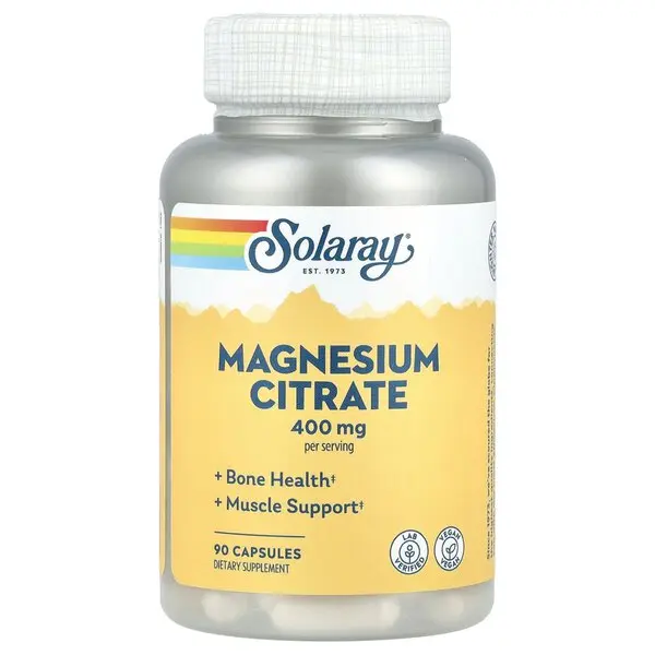 SOLARAY Magnesium Citrate 90 Capsules