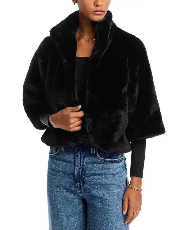 Echo Faux Fur Jacket - Black | Editorialist