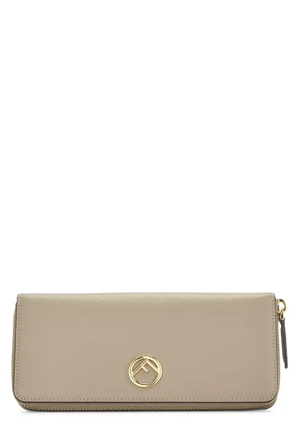Fendi Leather 'f Is Zippy Wallet - Grey