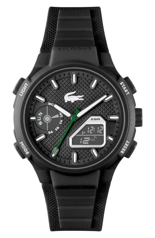 Lacoste Silicone Strap Watch - Black
