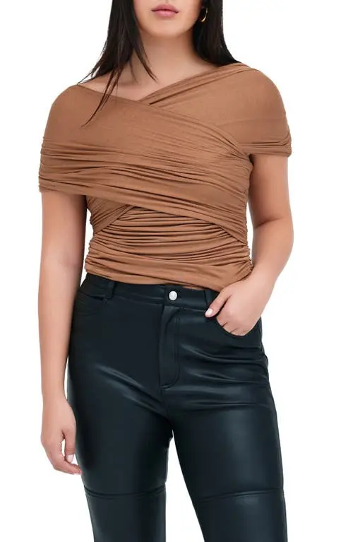 MARCELLA Alyssa Infinity Jersey Top - Chestnut Brown