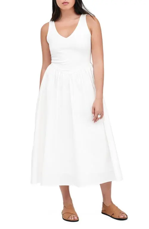 MARCELLA Emmy Mixed Media Midi Dress