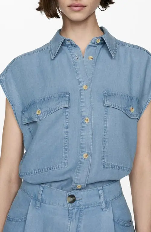 Mango Cap Sleeve Lyocell Shirt