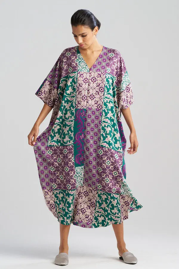 Natori Tapestry Zip Caftan