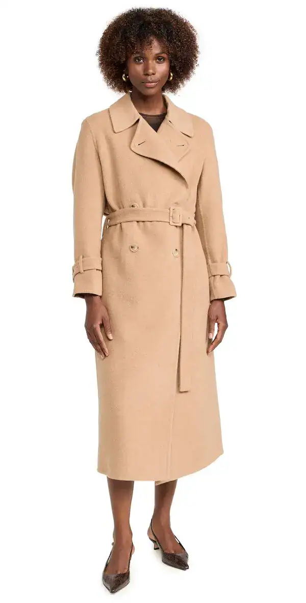 Vince Lofty Belted Long Coat In Camel 50% Off Editorialist