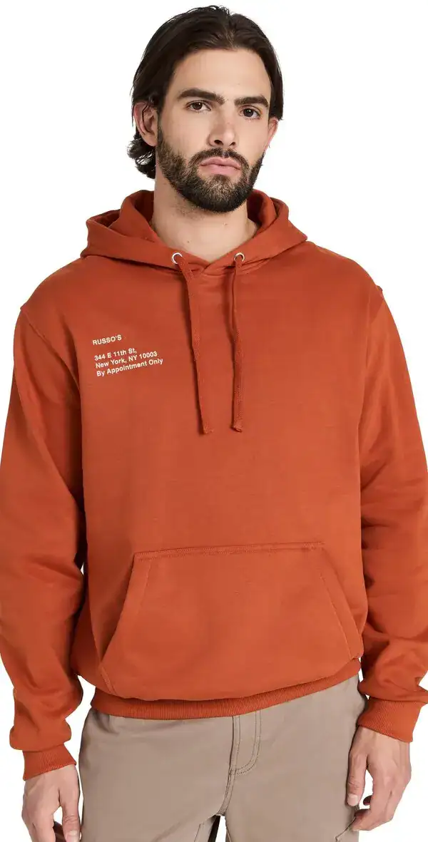 Les Deux Neighborhood Graphic Hoodie In Terracotta/Ivory 60% Off