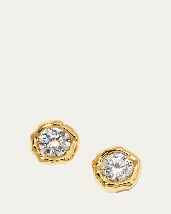 Alexis Bittar Asterales Molten Bezel Stud Earrings - Clear