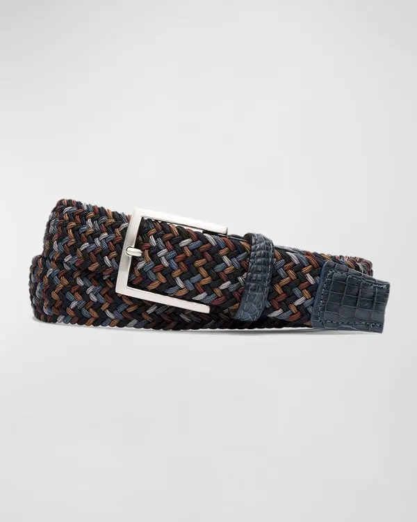 W.KLEINBERG Sport Stretch Belt With Crocodile Trim - Riverside