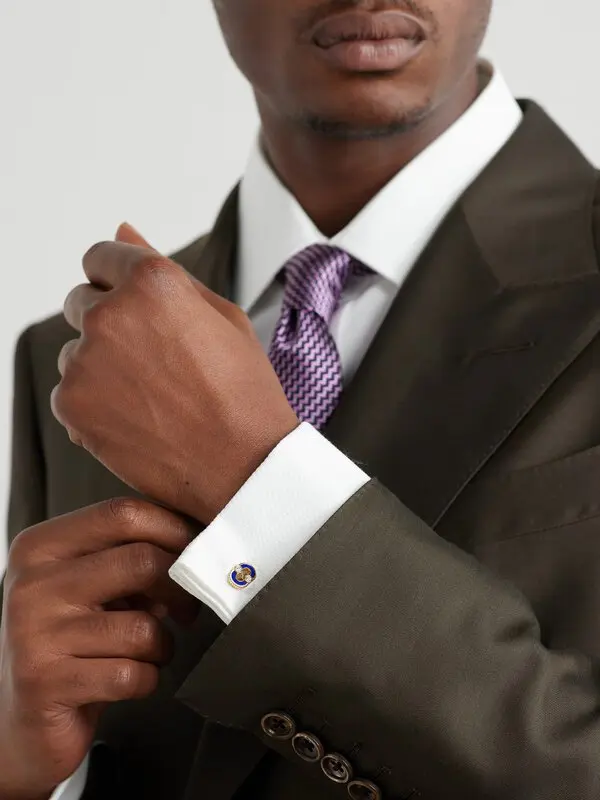 VILTIER Magnetic 18-karat Lapis Lazuli And Diamond Cufflinks