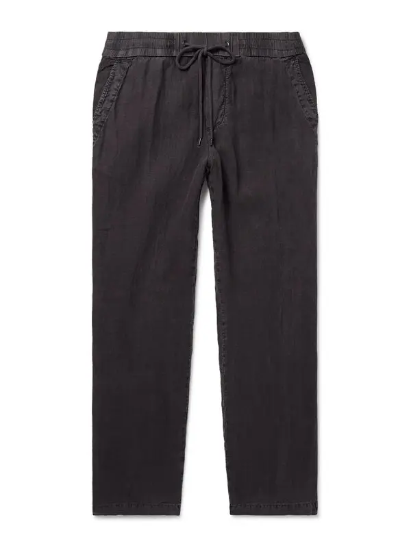JAMES PERSE Straight-leg Linen Trousers - Gray