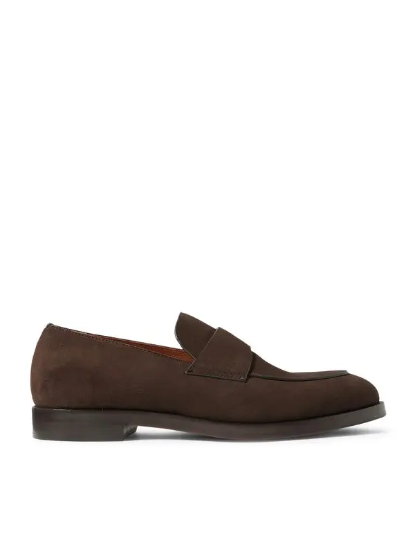 Zegna Torino Suede Loafers - Brown