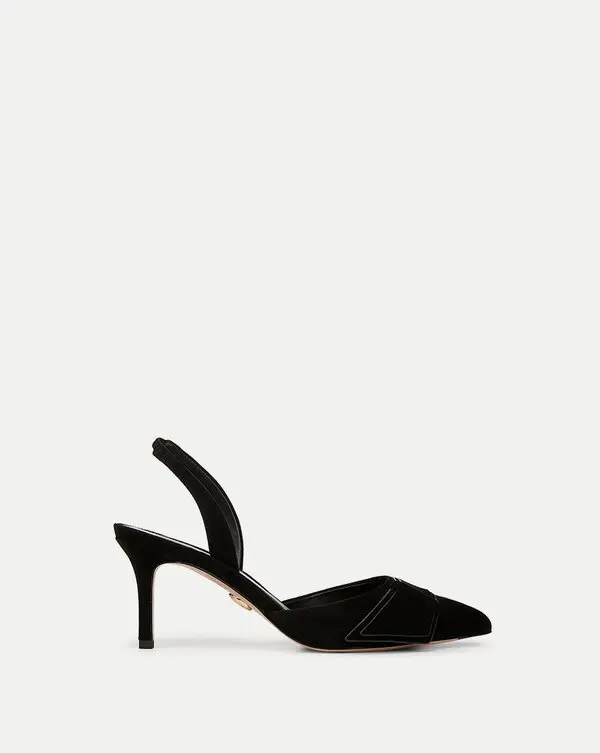 Veronica Beard Lisbeth Suede Slingback Pumps - Black