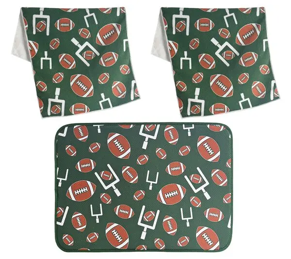 TEMP-TATIONS Football Xl Drying Mat & Towels