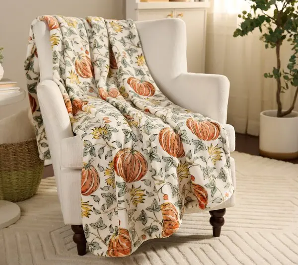 HAY & HARVEST Oversized 60x80 Harvest Plush Throw