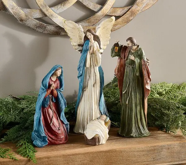 VALERIE PARR HILL As Is 4-piece Holy Family With Angel Valerie